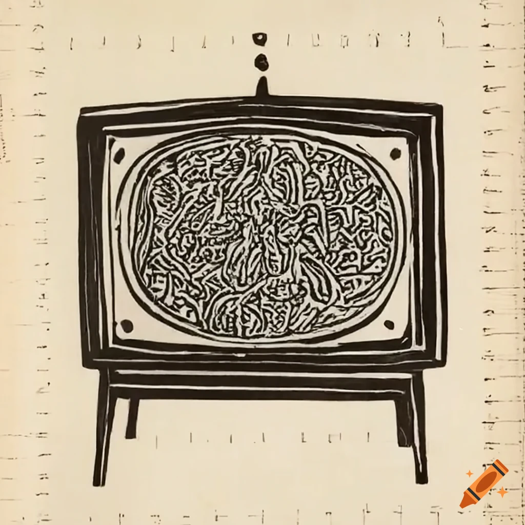 Woodcut television test card in medieval style in high definition on ...