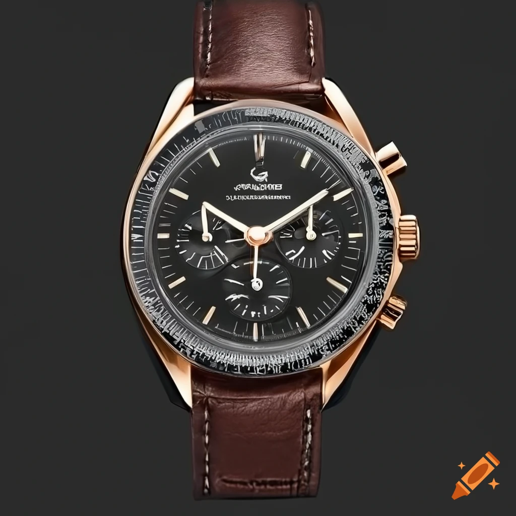 Trendy Omega Speedmaster watch with gold elements and subtle Chinese ...