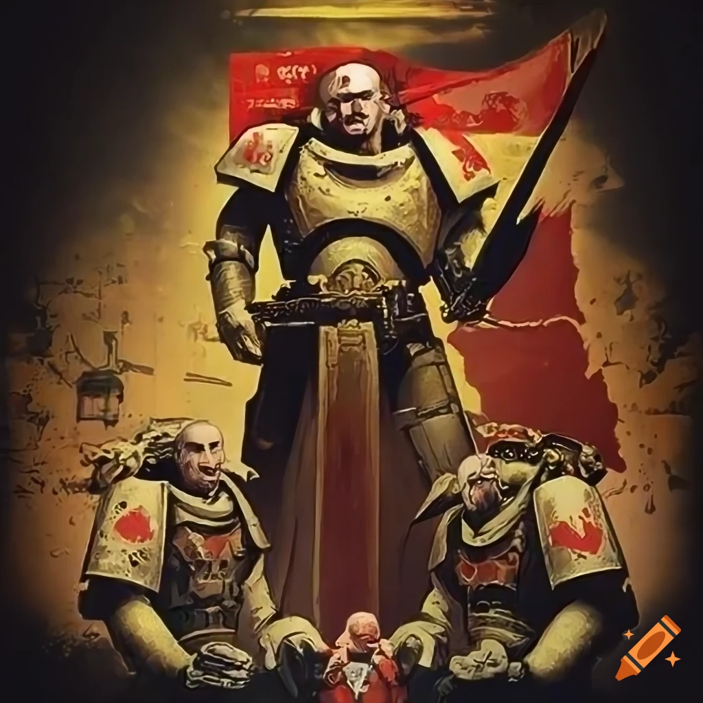 Warhammer propaganda poster on Craiyon