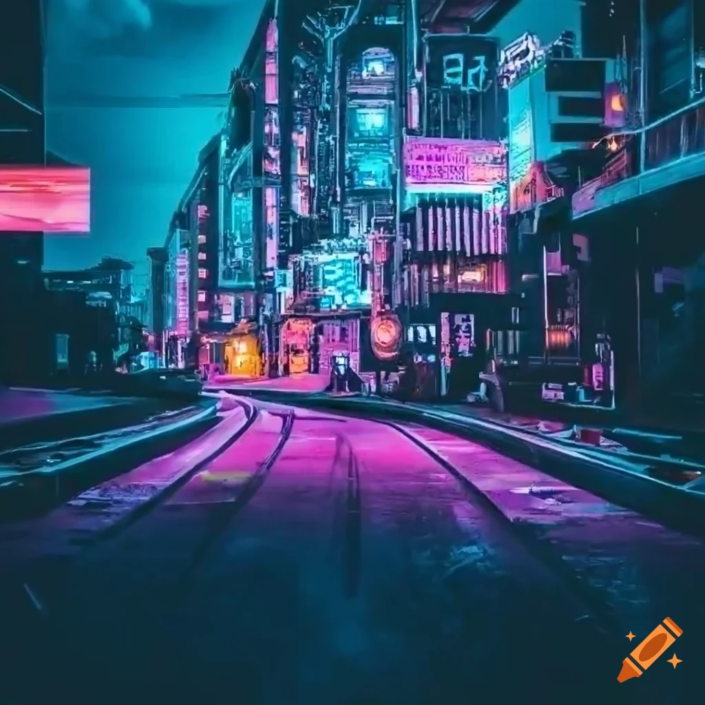 Retro-futurism cyberpunk cityscape on Craiyon