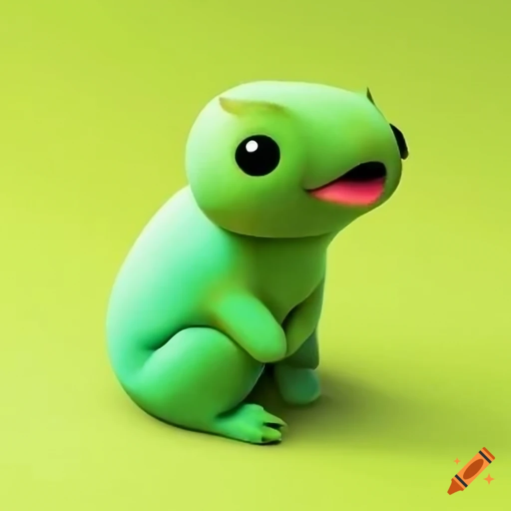 Cute green animal on Craiyon
