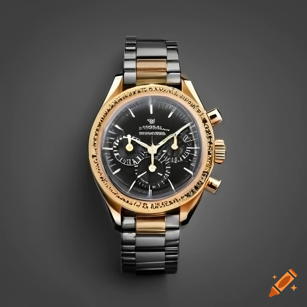 Trendy Omega Speedmaster watch with gold elements and subtle Chinese ...