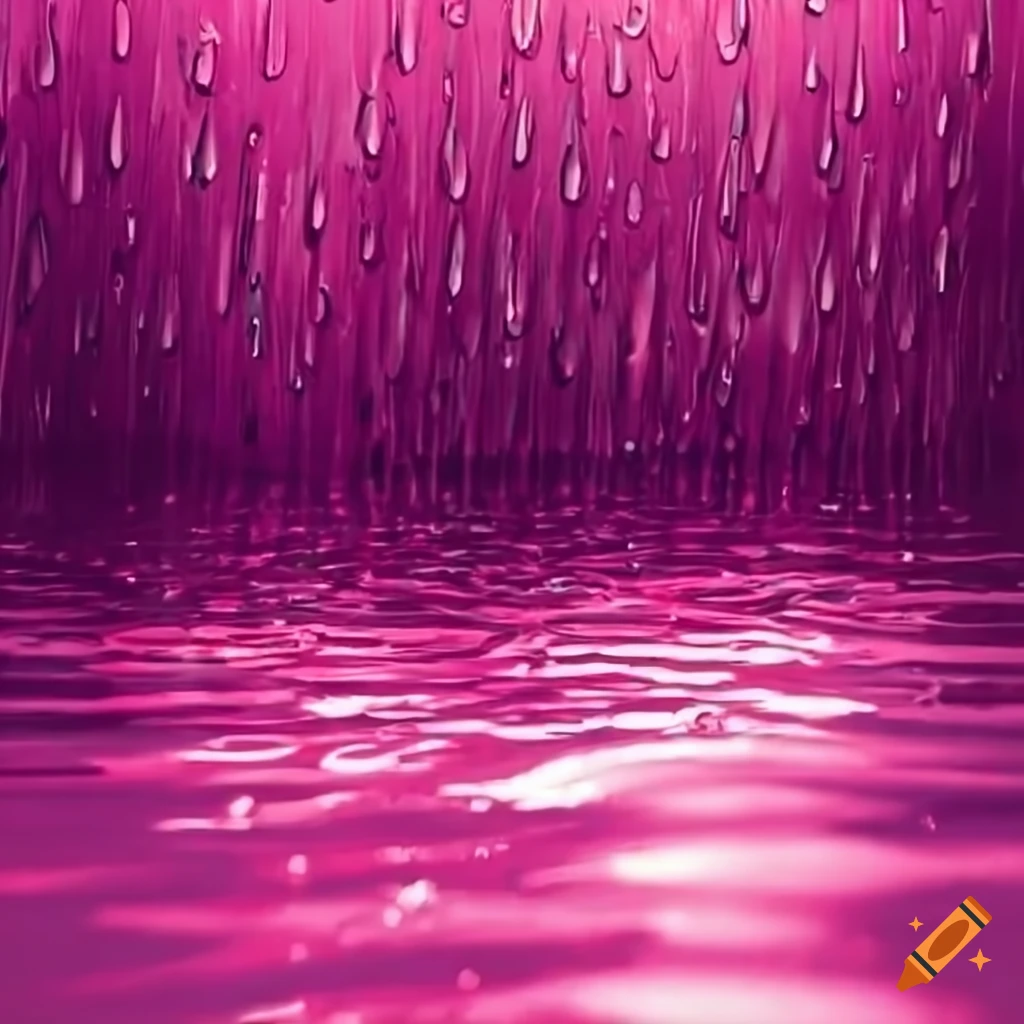Pool with pink rain on Craiyon