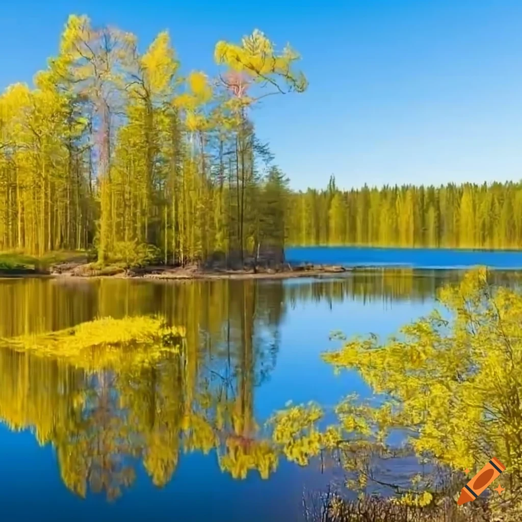 Beautiful spring landscape in finland on Craiyon