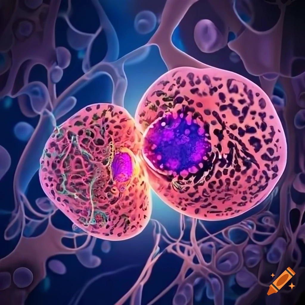 Illustration of two communicating cells on Craiyon