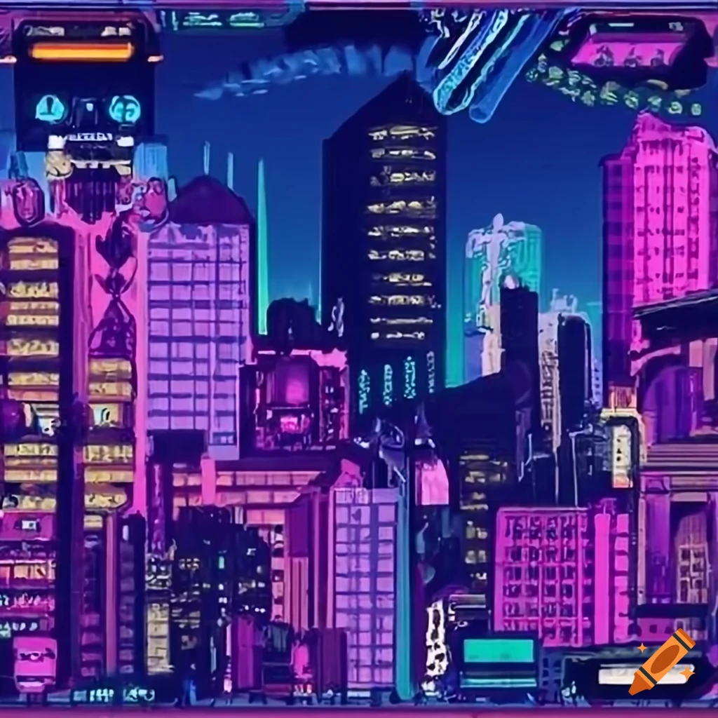 Cityscape with Biopunk Elements showcasing cyborg animals and mermaids ...