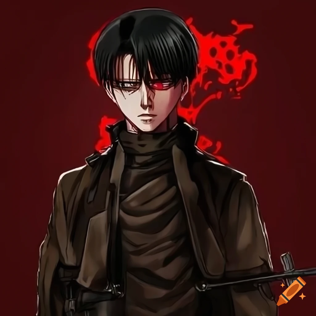 Cyber-samurai captain in war with dark red accents, anime hyper ...