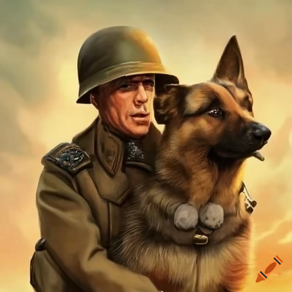 Ww2 dutch shepherd dog with master ike on Craiyon