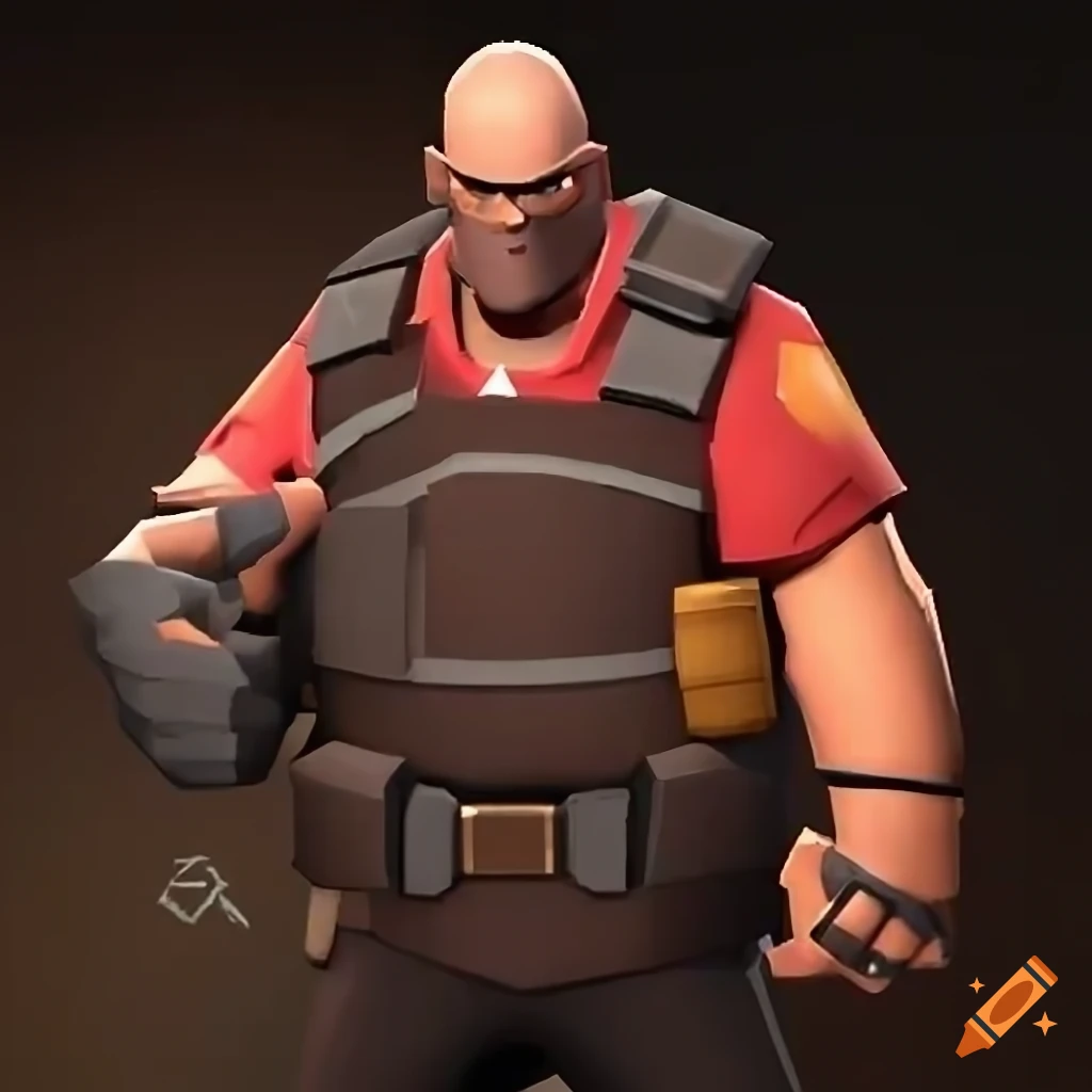 Team fortress 2 heavy character on Craiyon