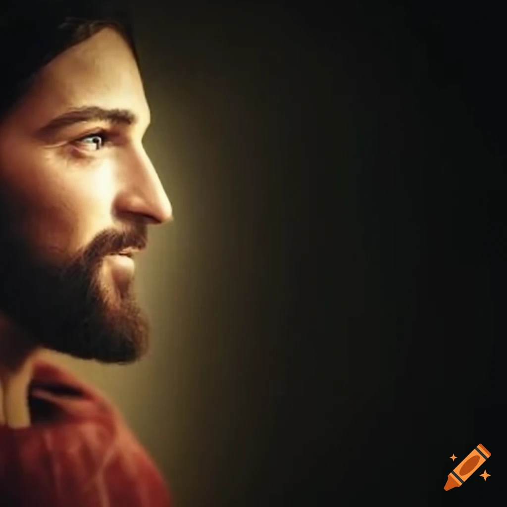 Jesus sitting and smiling next to a person in a realistic depiction on ...