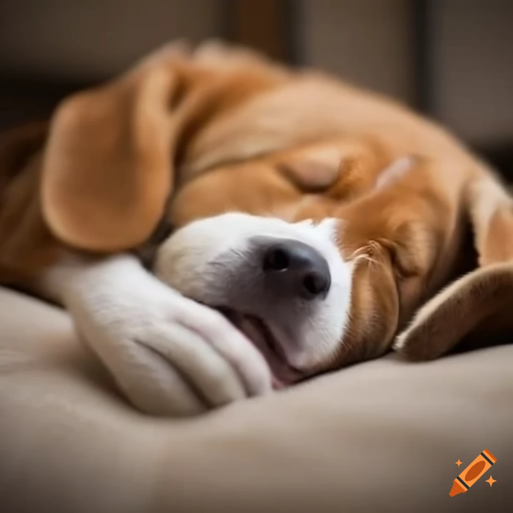 Cute dog sleeping on Craiyon