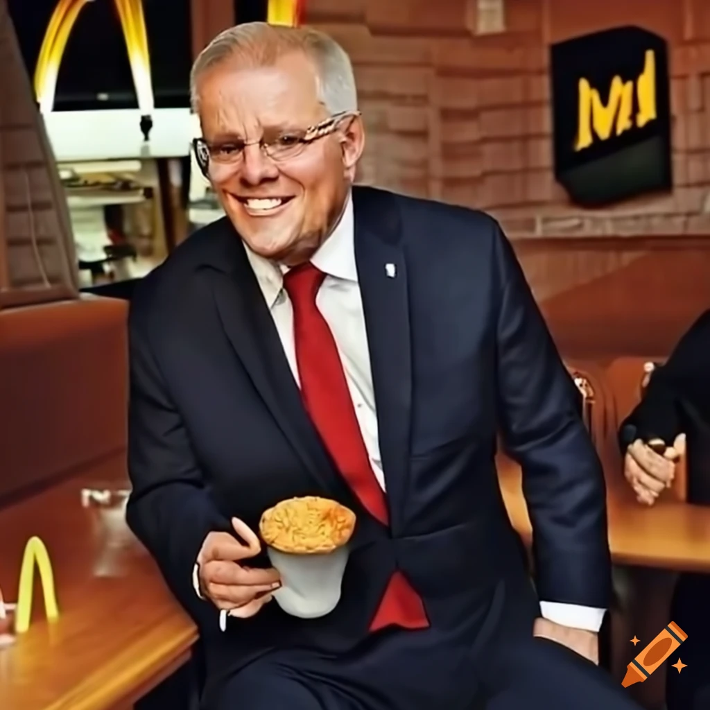 Scott morrison in a mcdonald's restaurant on Craiyon