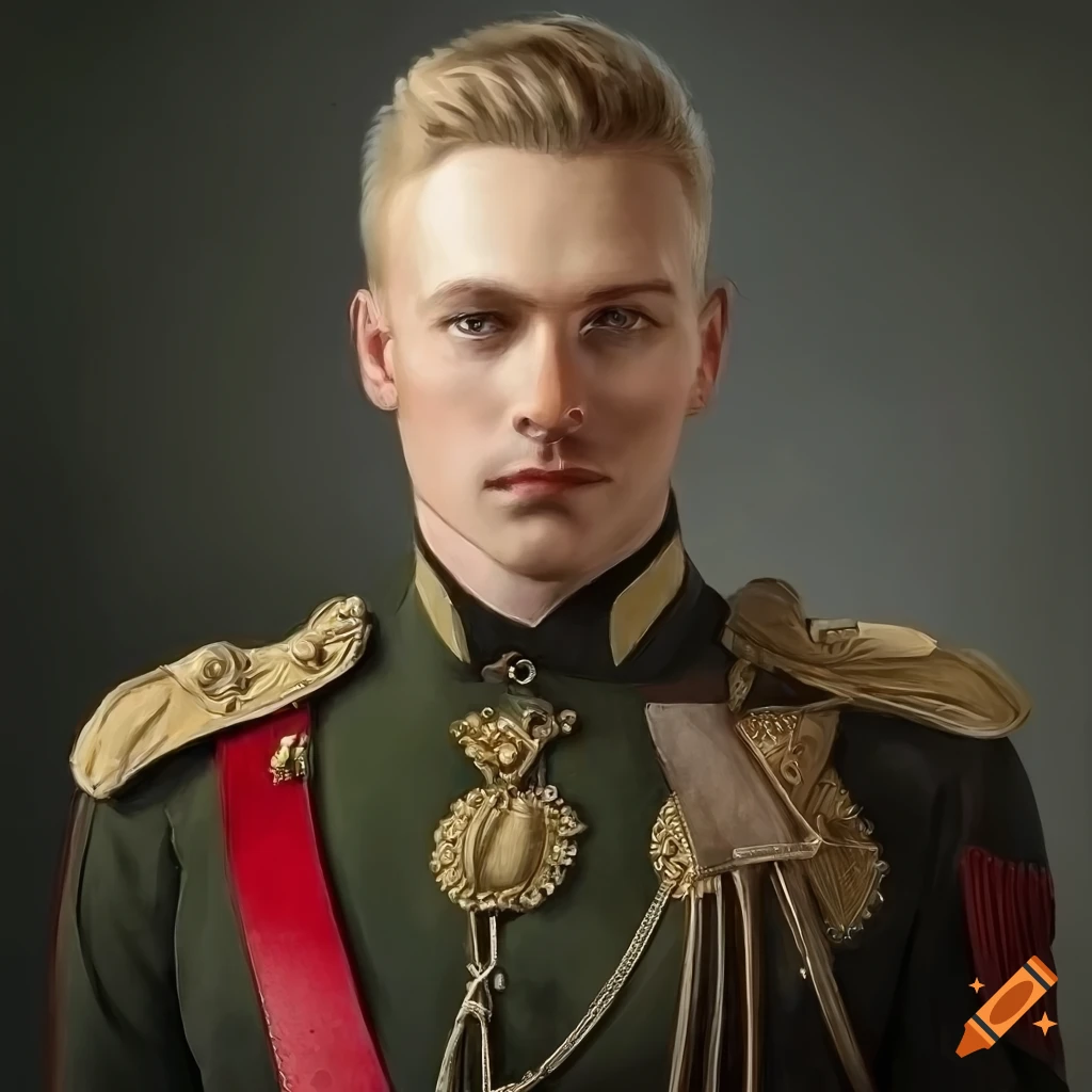 Portrait of a handsome soldier in Victorian royal army attire on Craiyon