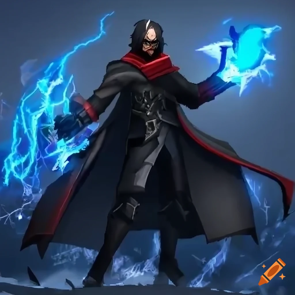Deepwoken player showcasing a full black mask, red coat, dawnwalker ...