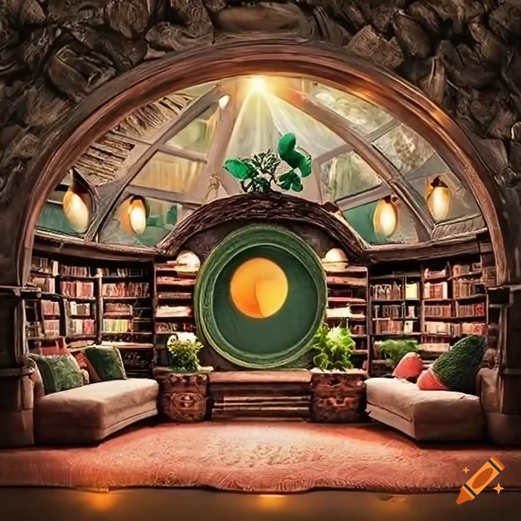 Hobbit House Library Interior