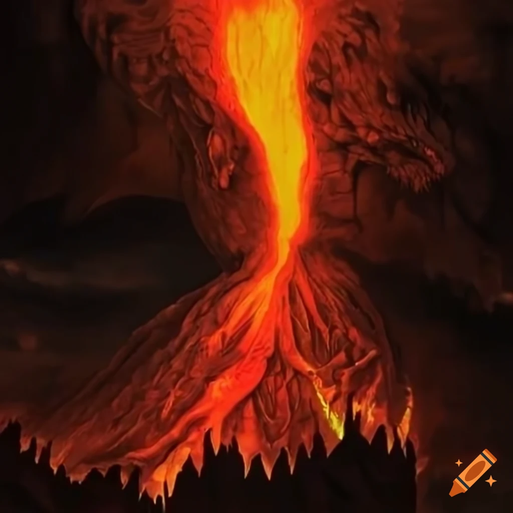 Dragon near a volcano on Craiyon