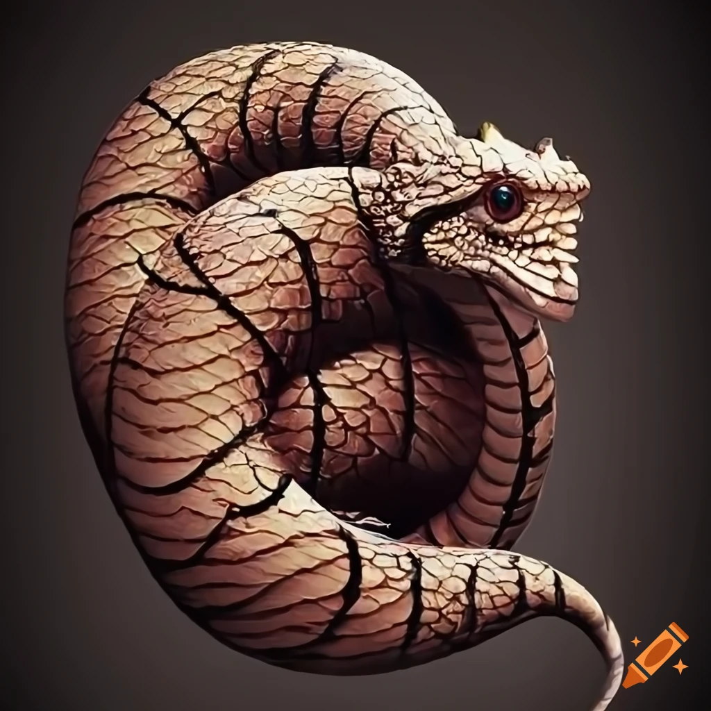 Snake with dragon scales on Craiyon