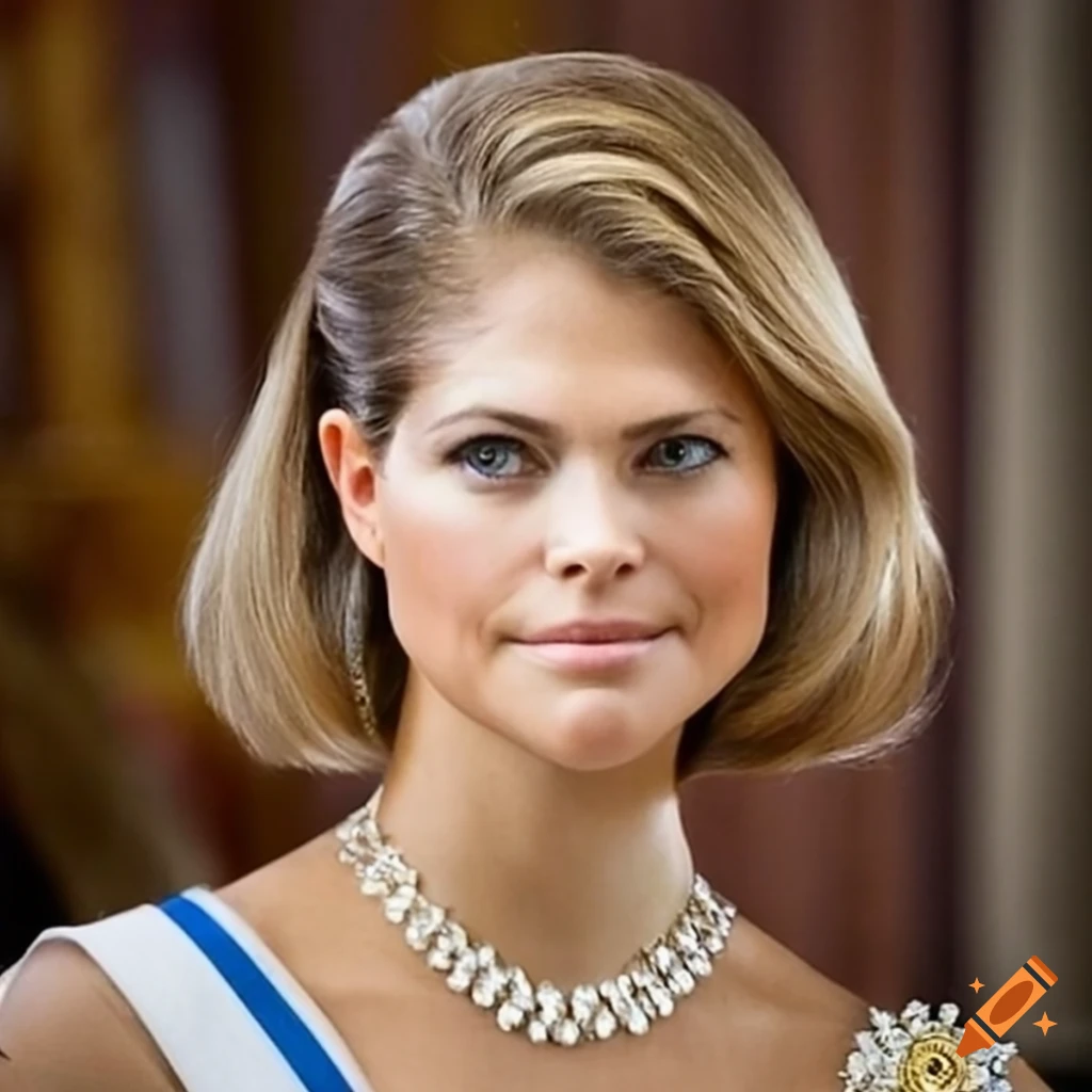 Portrait of swedish princess madeleine with a chic short bob haircut on ...