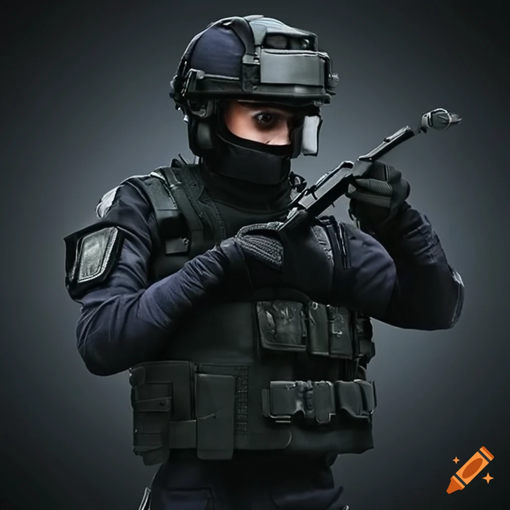 Swat uniforms with intricate details on Craiyon
