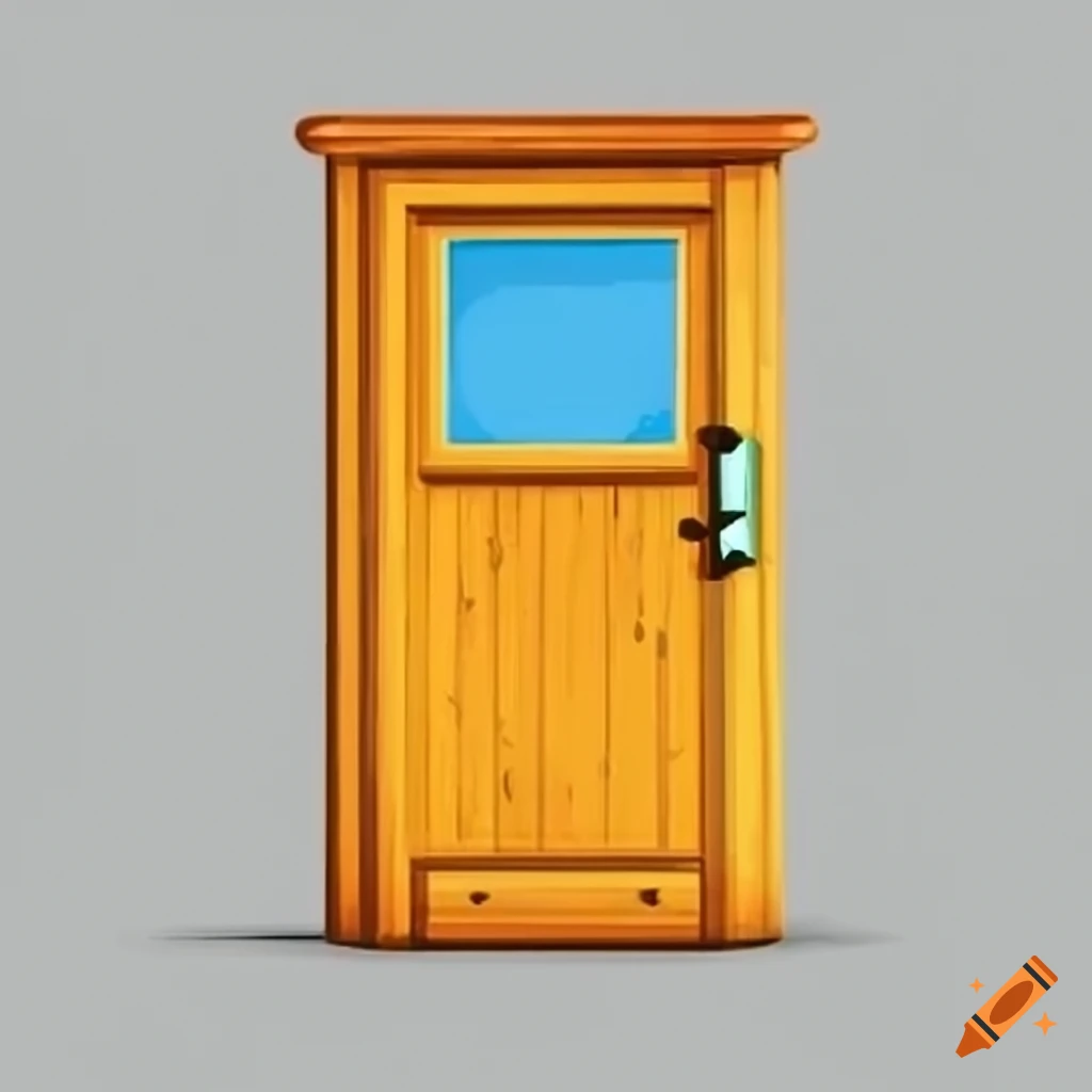 Cartoon door illustration on Craiyon