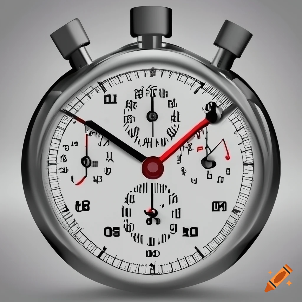 Sleek stopwatch on white background on Craiyon