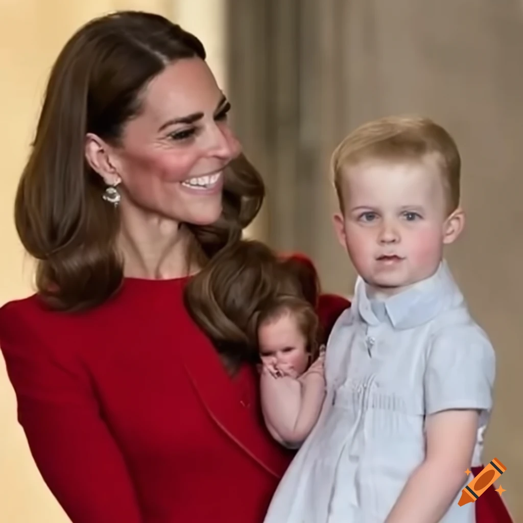Kate middleton with her three children on Craiyon