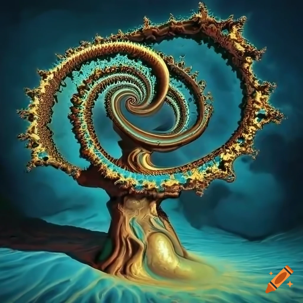 Yves tanguy forest with 3d graffiti bronze structures in moonlight on ...