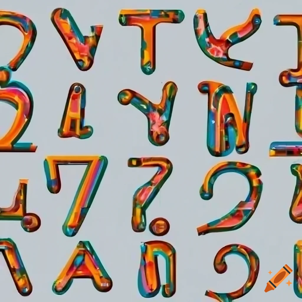 Thin liquid typeface font alphabet on white background on Craiyon