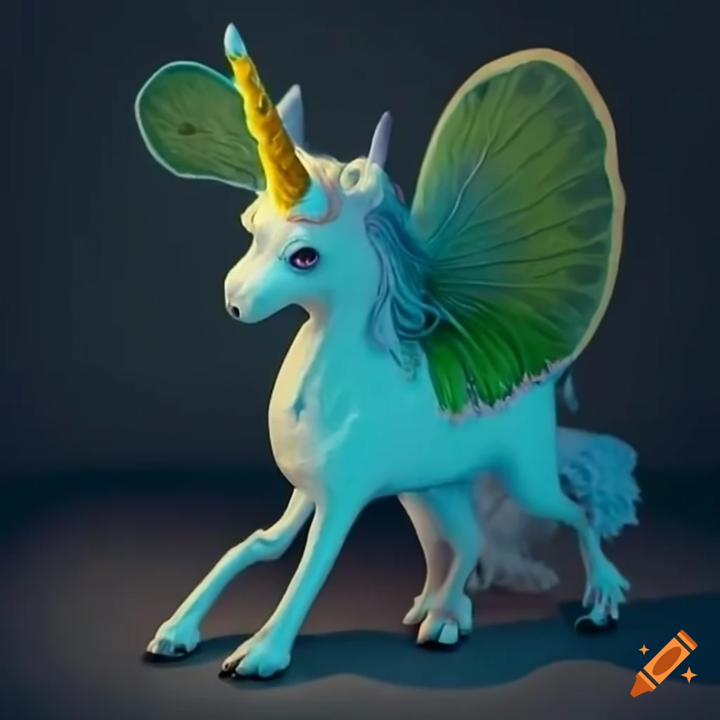 Forest with mythical creatures and a mutant lemon fruit monster in a ...
