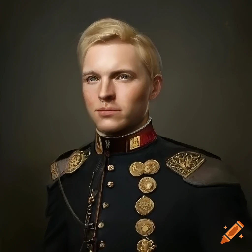 Portrait of a handsome soldier in Victorian royal army attire on Craiyon
