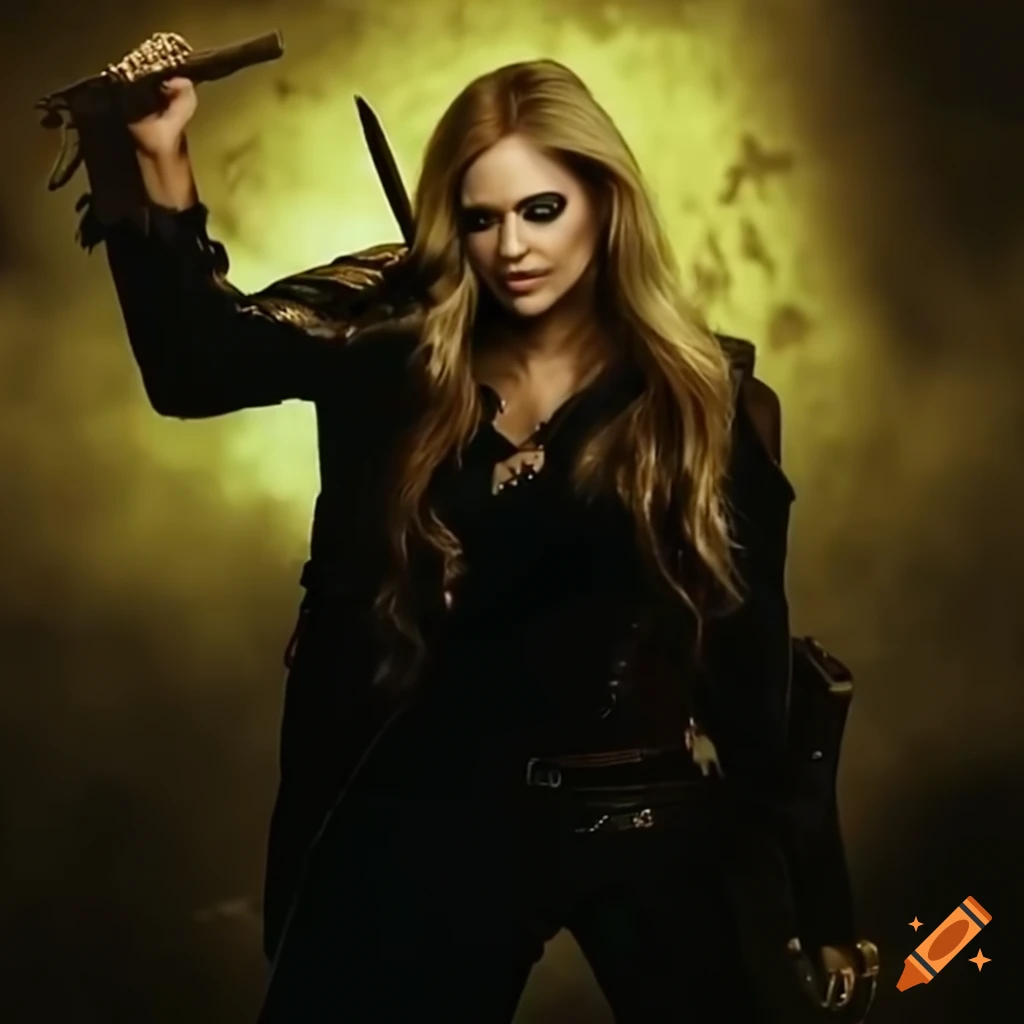 Dramatic battle scene featuring Avril Lavigne and Paige Spiranac as ...