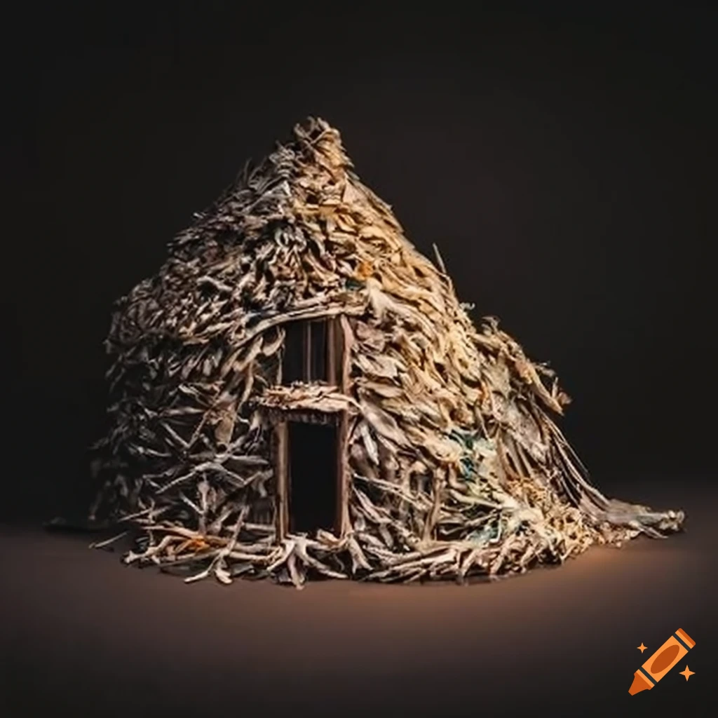Creative house made of dead fish on Craiyon