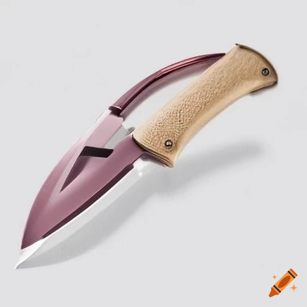 Bent knife design with parallel handle on Craiyon