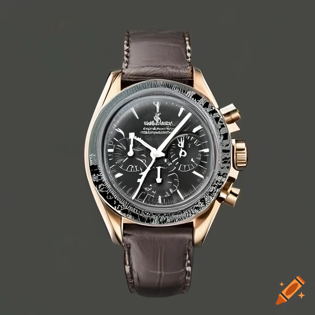 Trendy Omega Speedmaster watch with gold elements and subtle Chinese ...