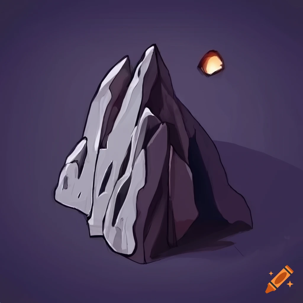 Isometric view rock drawing on Craiyon