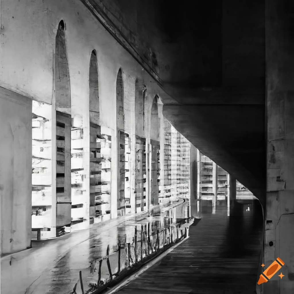 Brutalist concrete megastructure art on Craiyon