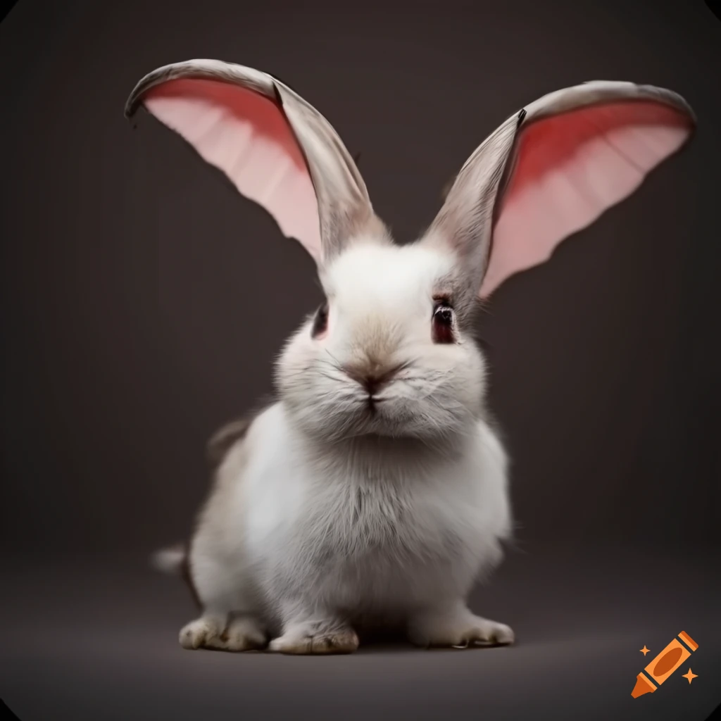 Rabbit with bat wings on Craiyon