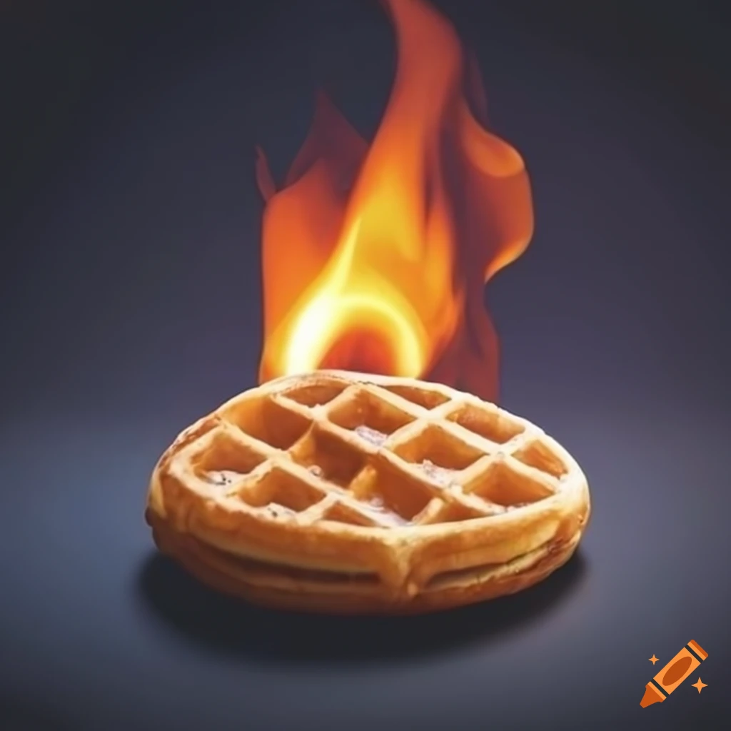 Waffle on fire on Craiyon