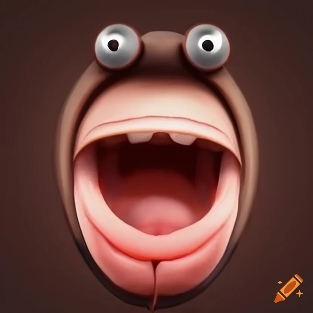 Slug mouth in profile view on Craiyon