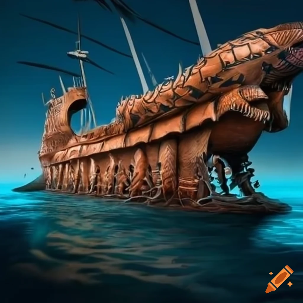 Detailed polynesian-inspired sea dwarf vessel design on Craiyon