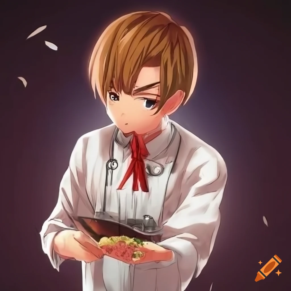 Anime portrait of a professional male cook on Craiyon