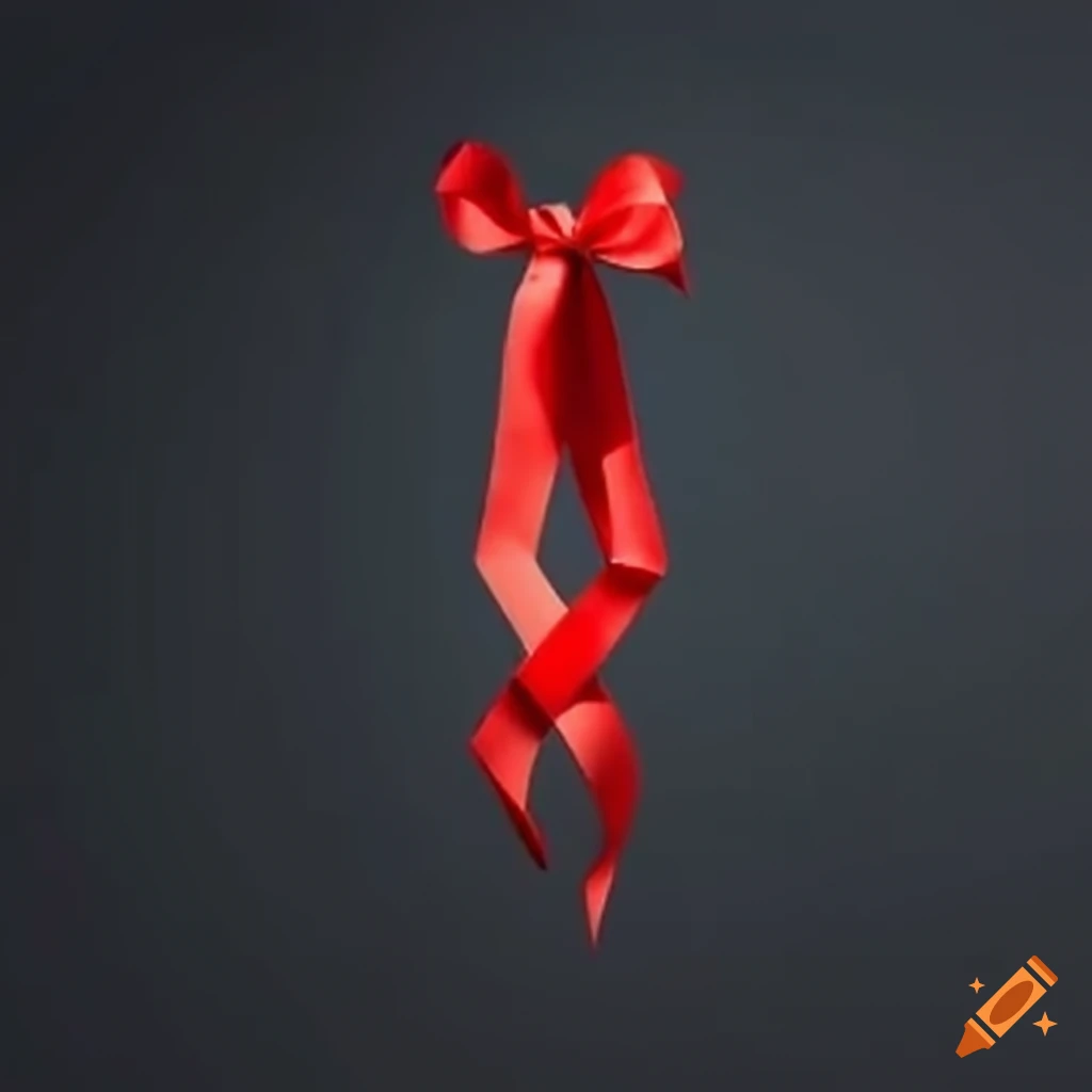 Single red ribbon hanging from a structure on Craiyon