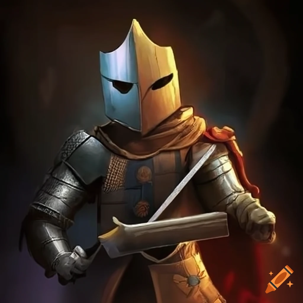 Courageous knight ready for battle on Craiyon