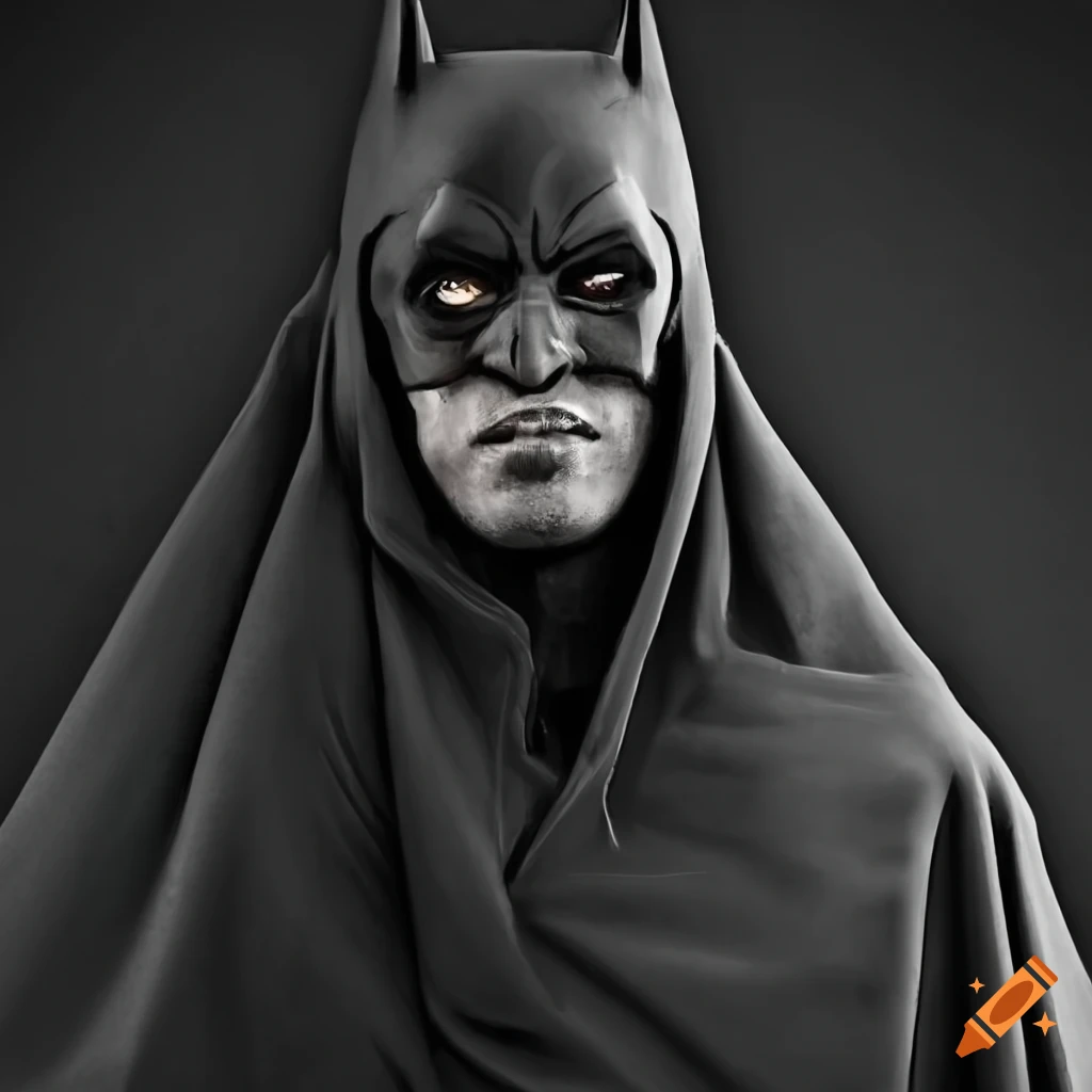 Somalian batman in a unique costume on Craiyon