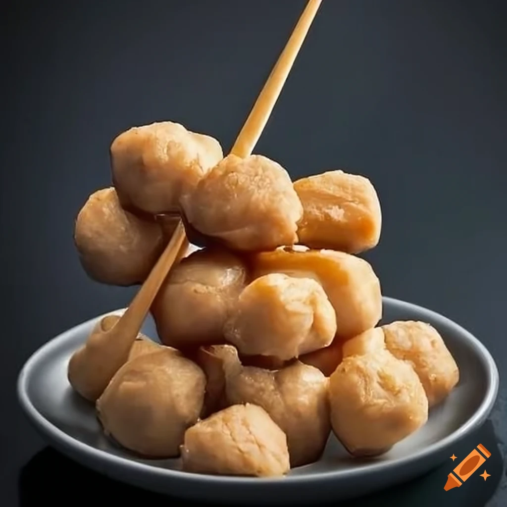 Filipino fishball on stick with sauce on Craiyon