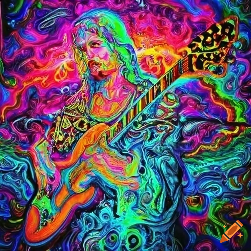 Colorful psychedelic art inspired by spiritual journey and music on Craiyon