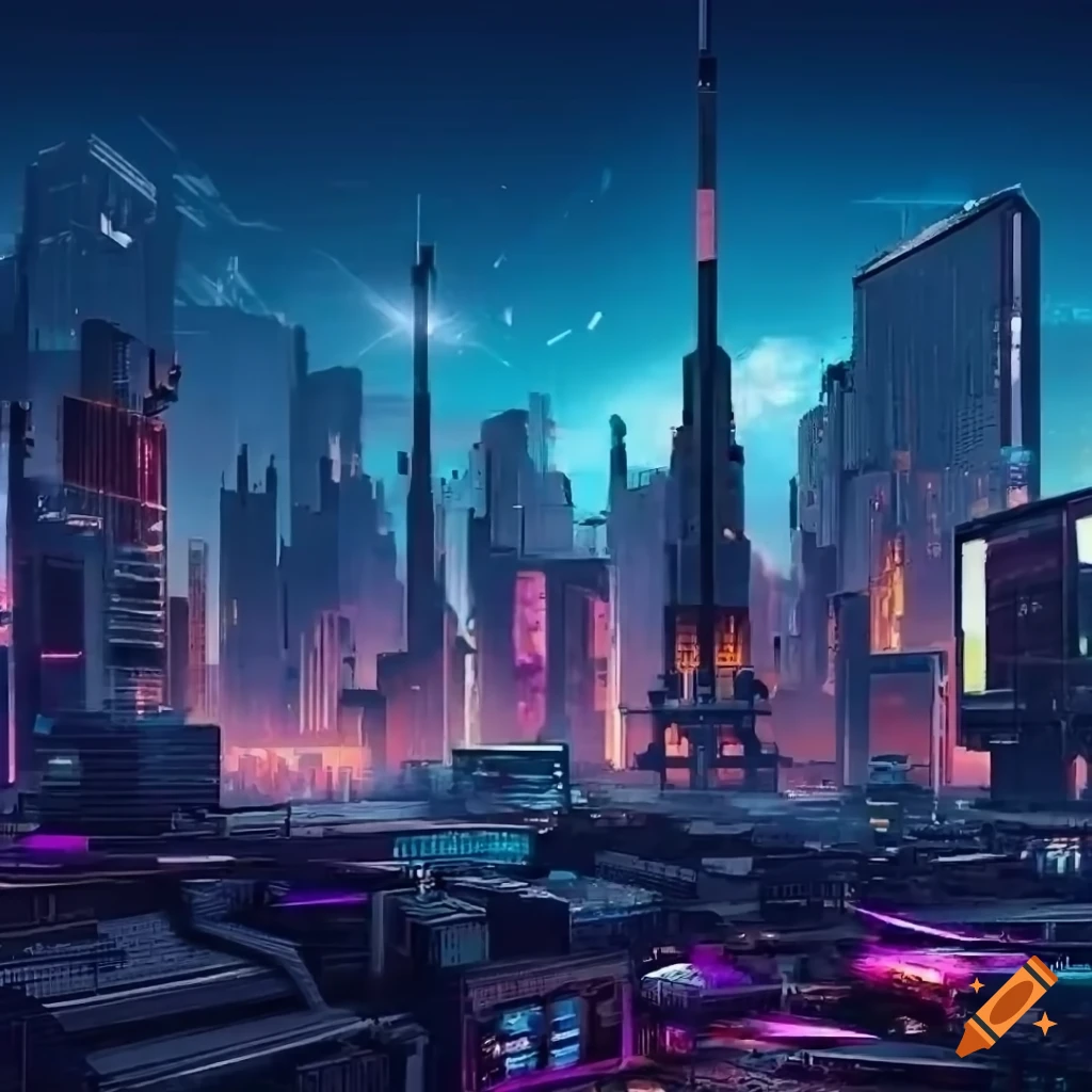 Retro-futurism cyberpunk cityscape on Craiyon