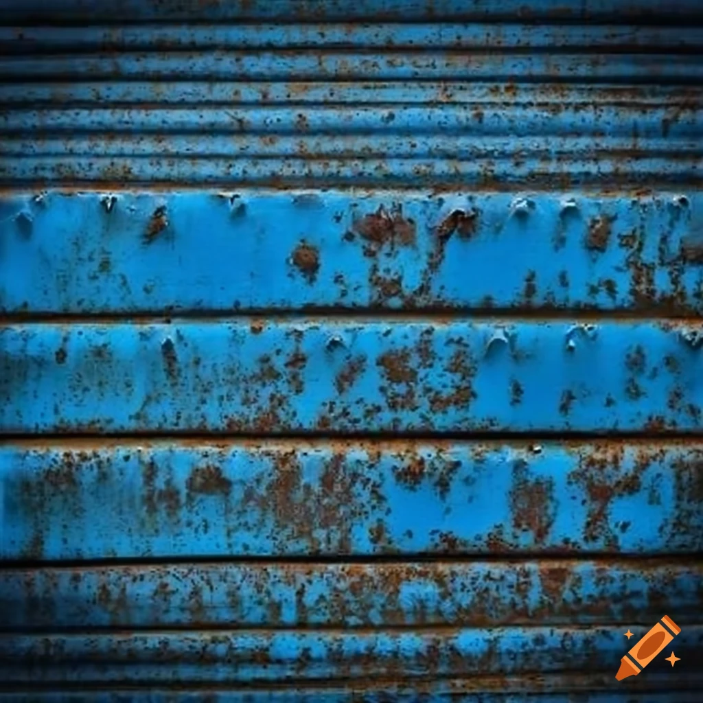 Blue metal pattern with rust and wear on Craiyon