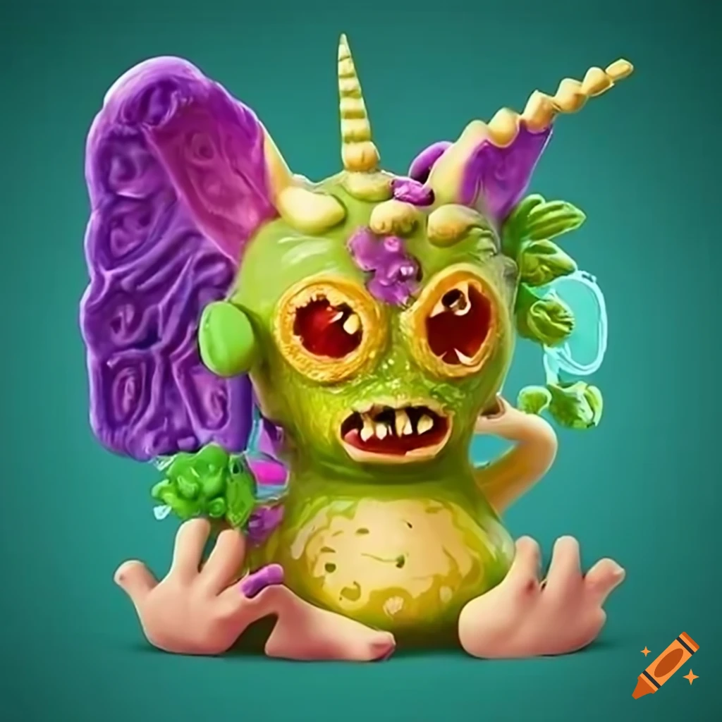 Mythical creatures and mutant omega mart lemon fruit monster in a ...