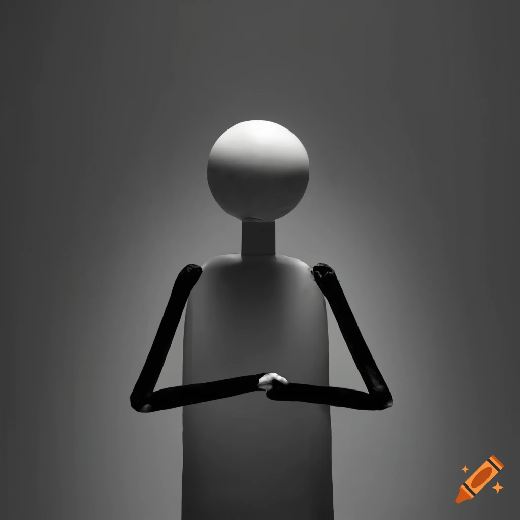 Standing stickman with arms crossed on shoulders on Craiyon